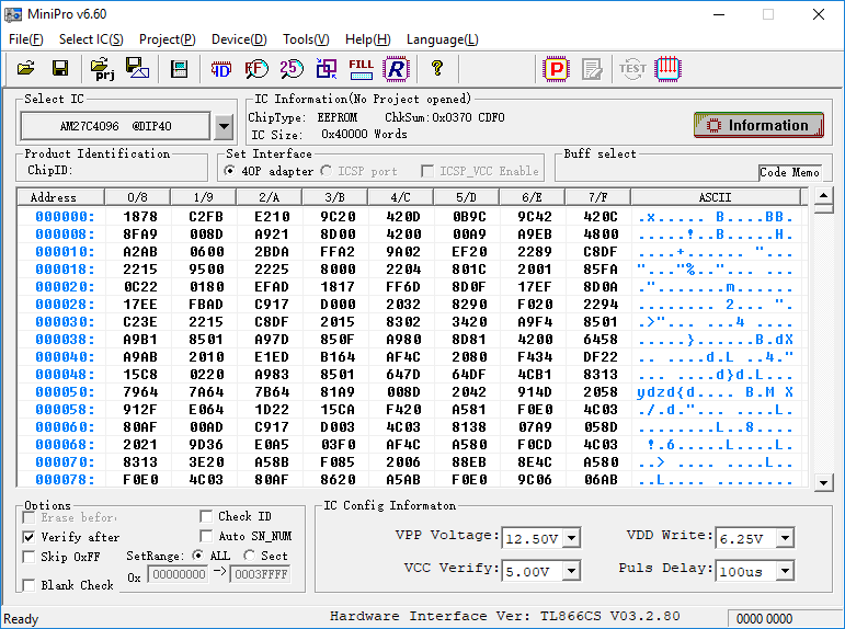 27C322, 27C160, 27C800, 27C400 Programming Adapter (TL866) | Mouse Bite ...