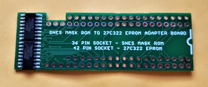 27C322, 27C160 to SNES Mask ROM Adapter Board | Mouse Bite Labs