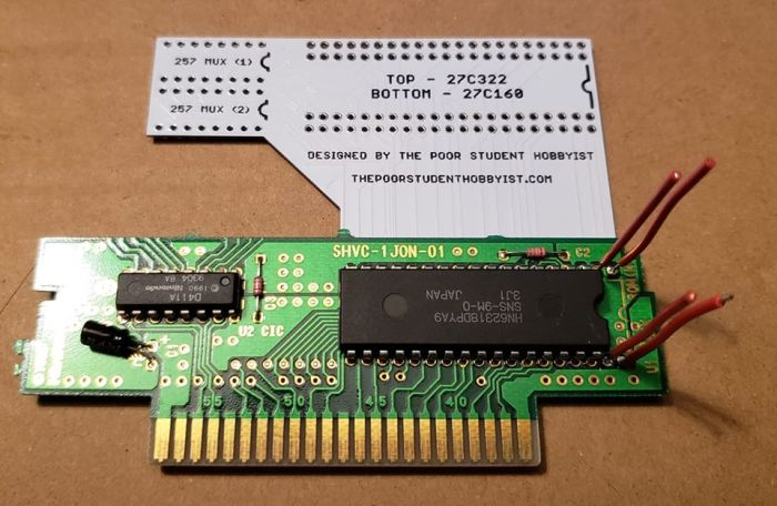 27C322, 27C160 to SNES Mask ROM Extended Adapter Board | Mouse Bite Labs